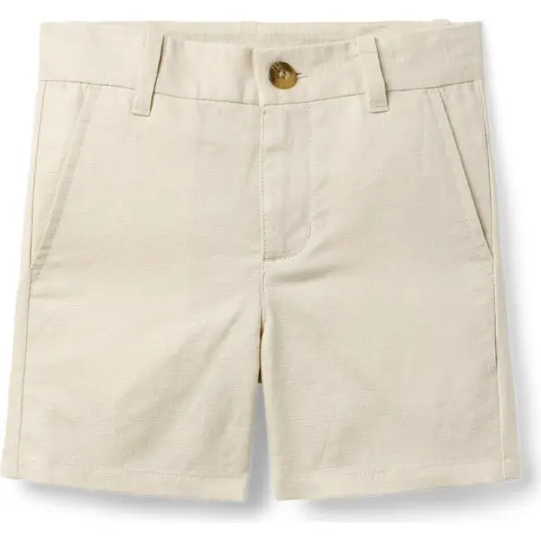 Janie And Jack Linen-cotton Short - Beige