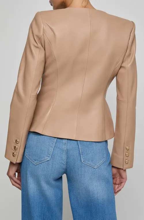 L'Agence Mariella Leather Blazer - Cappuccino