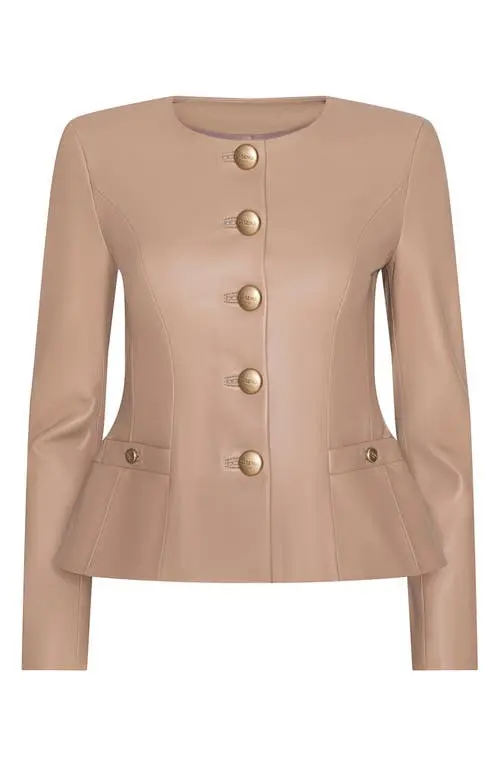 L'Agence Mariella Leather Blazer - Cappuccino