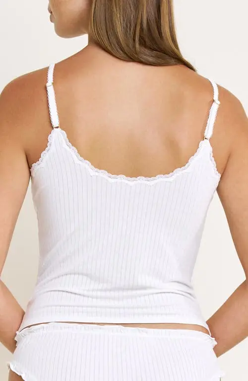 Honeydew Intimates Ribbed Camisole With Rosette - White