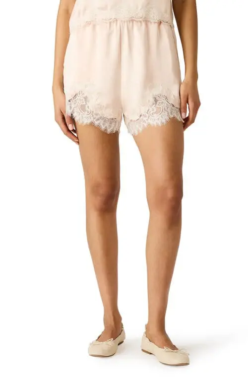 Steve Madden Daisee Lace Trim Satin Shorts