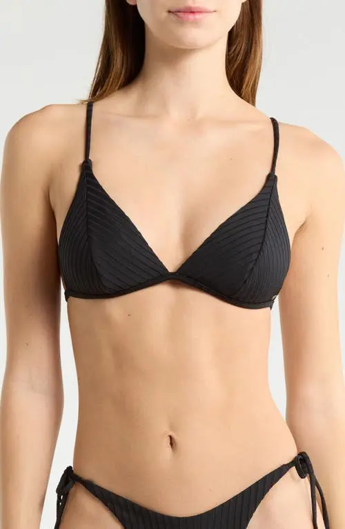 Rip Curl Surf Banded Fixed Triangle Bikini Top - Black