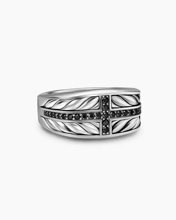 David Yurman Chevron Signet Ring - Black Diamond