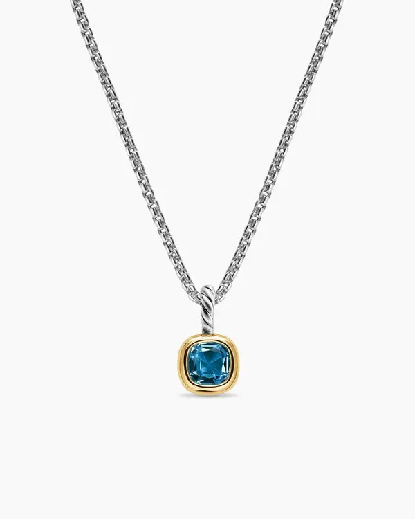 David Yurman Mini Cushion Cut Amulet - Hampton Blue Topaz