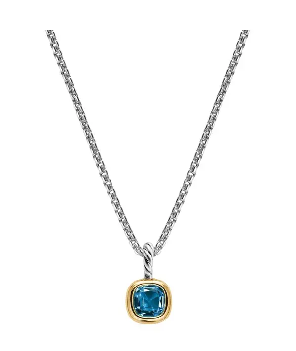 David Yurman Mini Cushion Cut Amulet - Hampton Blue Topaz