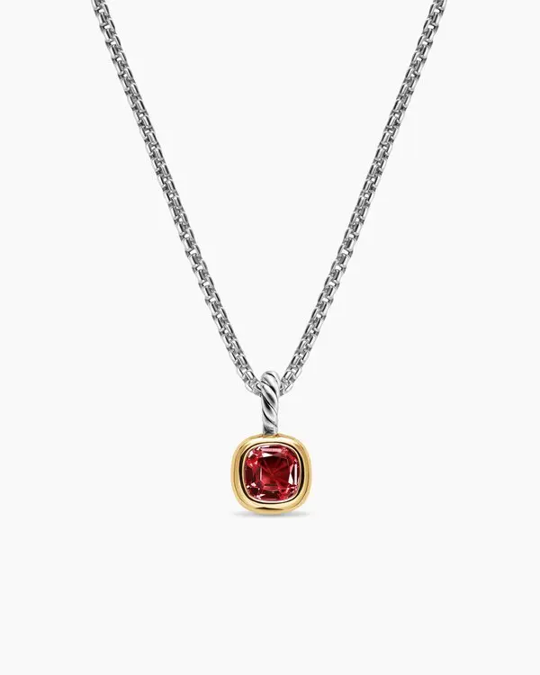 David Yurman Mini Cushion Cut Amulet - Rhodolite Garnet