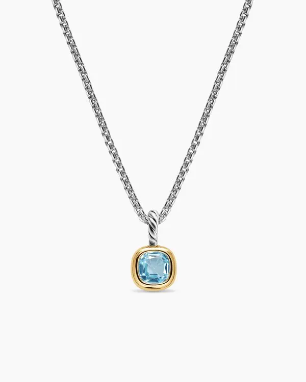 David Yurman Mini Cushion Cut Amulet - Sky Blue Topaz