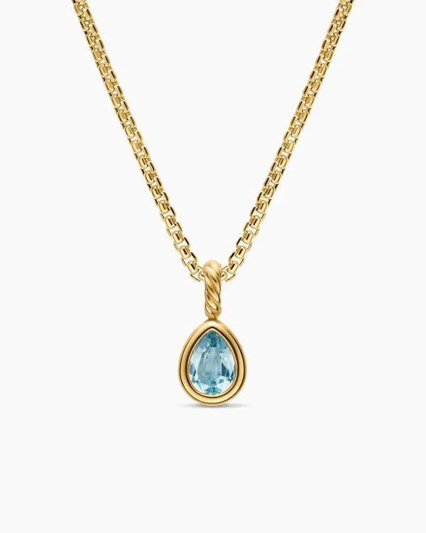David Yurman Mini Pear Cut Amulet - Sky Blue Topaz