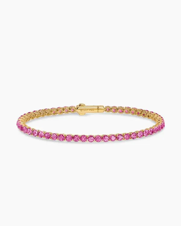 David Yurman Tennis Bracelet In 18k Yellow Gold With Orange Sapphires - Pink Sapphire