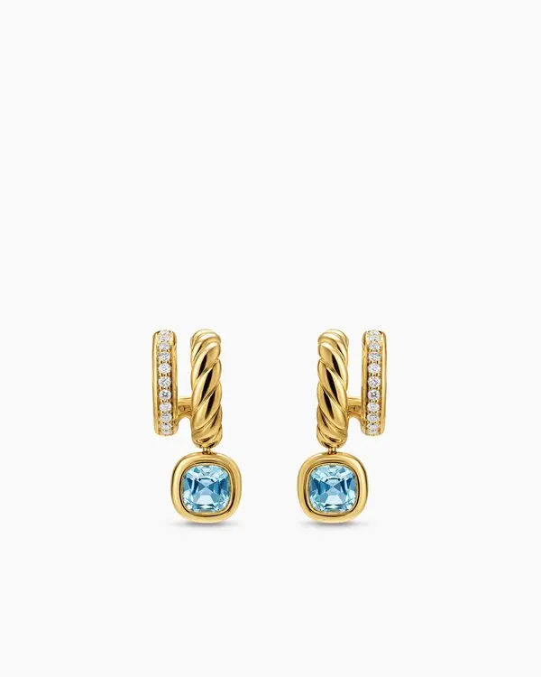 David Yurman Dy Mercer® Color Two Row Drop Earrings - Sky Blue Topaz