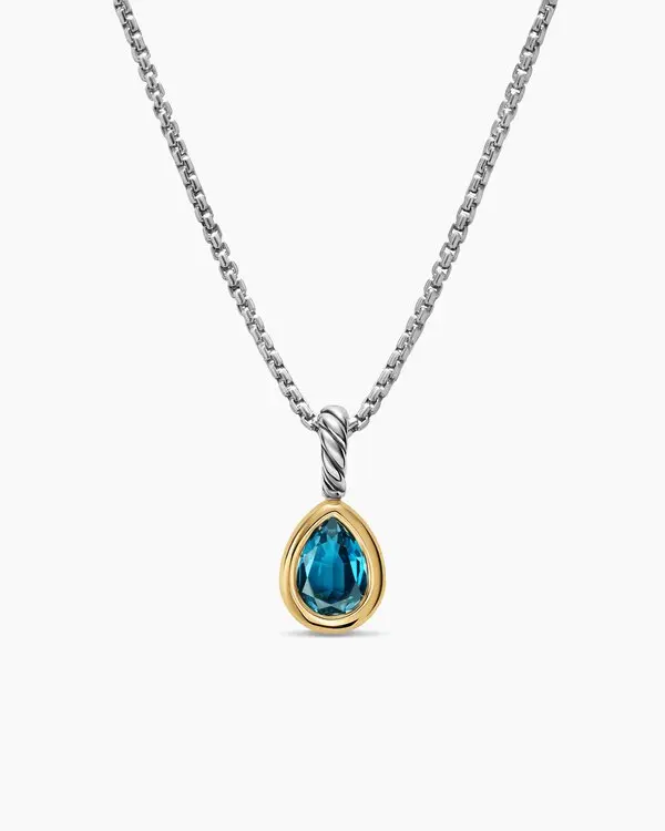 David Yurman Mini Pear Cut Amulet - Hampton Blue Topaz
