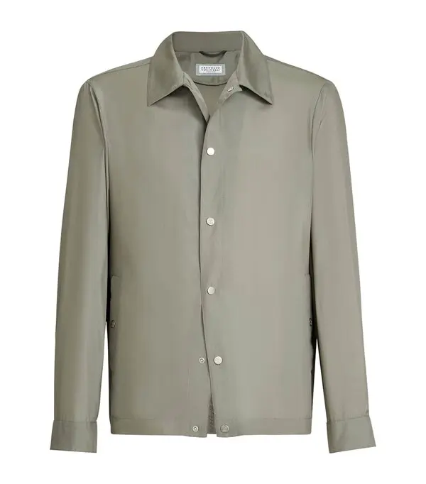 Brunello Cucinelli Silk-blend Water-resistant Shirt Jacket