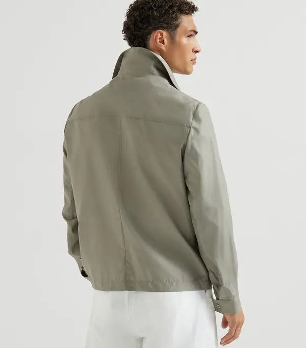 Brunello Cucinelli Silk-blend Water-resistant Shirt Jacket