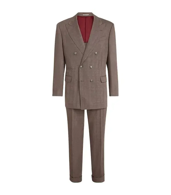 Brunello Cucinelli Linen-cotton 2-piece Suit - Brown
