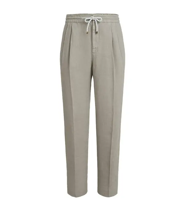 Brunello Cucinelli Linen Gabardine Trousers - Brown