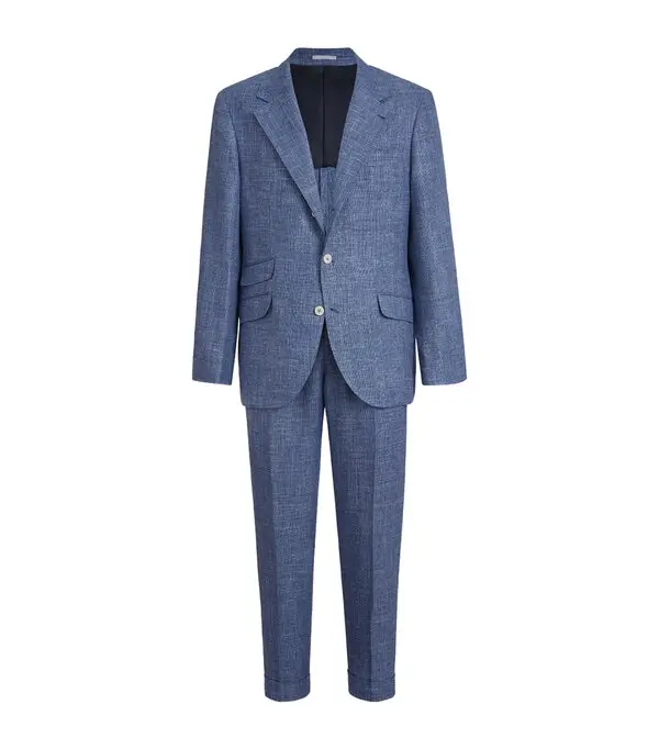Brunello Cucinelli Wool-linen-silk-cashmere 2-piece Suit - Blue