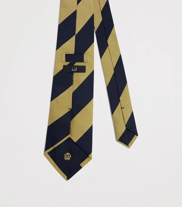 Dunhill Stripe Mulberry Silk Tie - Yellow