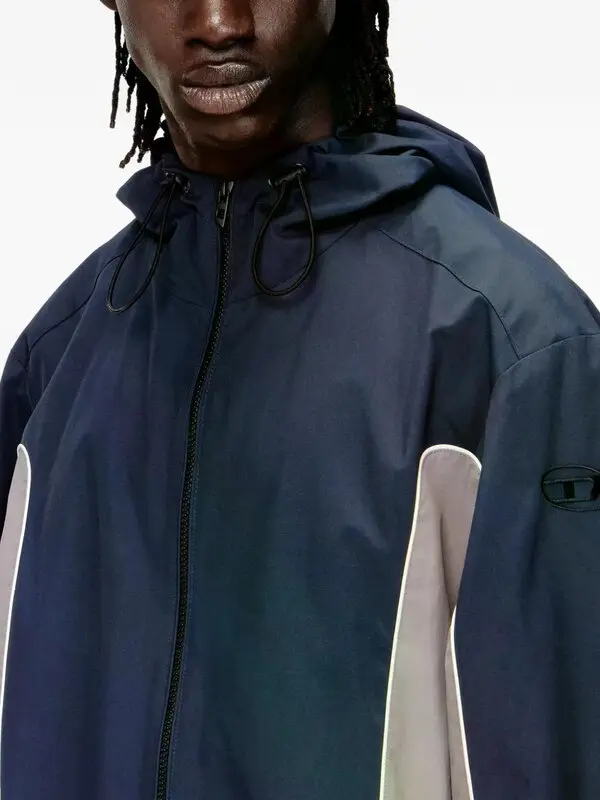DIESEL® Hooded Panelled Jacket - Blue