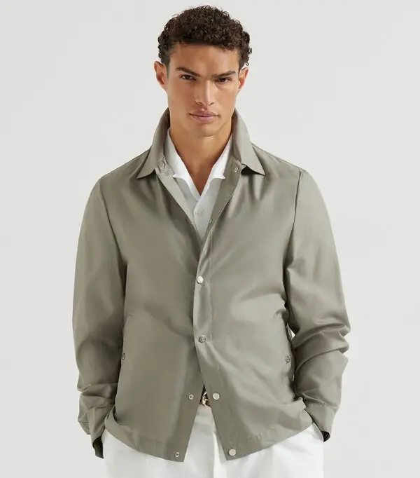 Brunello Cucinelli Silk-blend Water-resistant Shirt Jacket