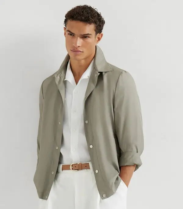 Brunello Cucinelli Silk-blend Water-resistant Shirt Jacket