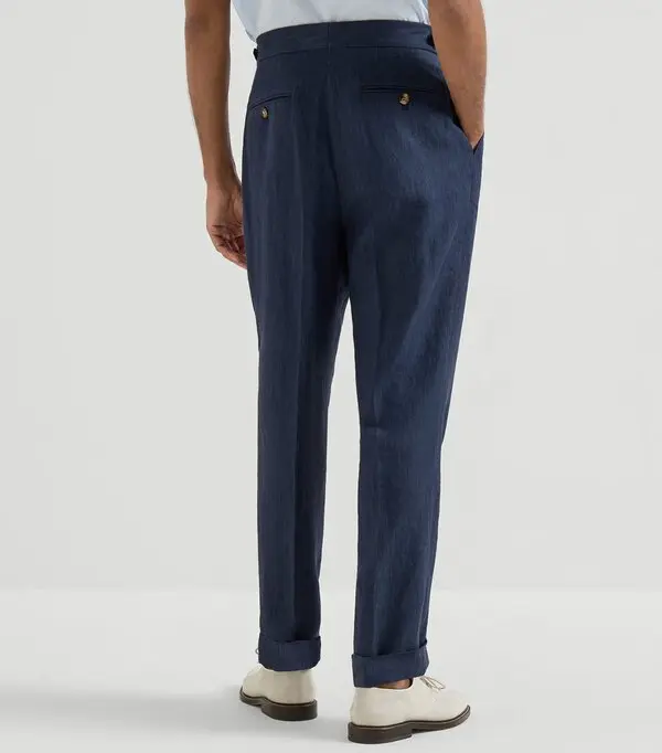 Brunello Cucinelli Linen Tailored Trousers