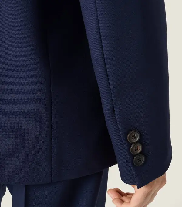 Miu Miu Wool Gabardine Blazer With Contrast Collar