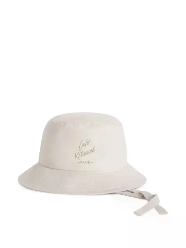 CAFÉ KITSUNÉ Logo Bucket Hat - Neutrals