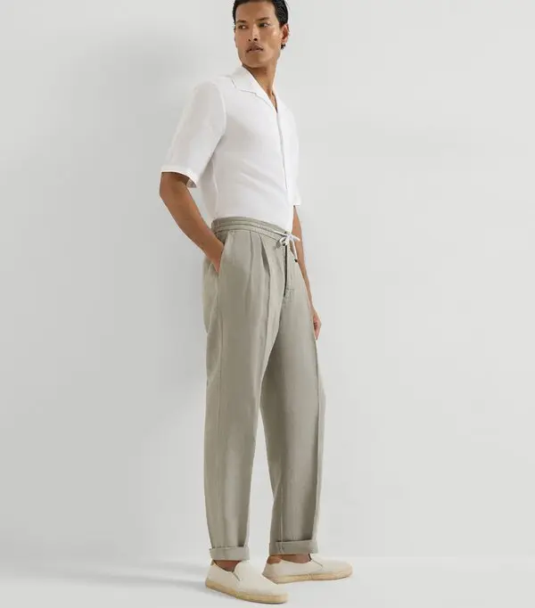 Brunello Cucinelli Linen Gabardine Trousers - Brown