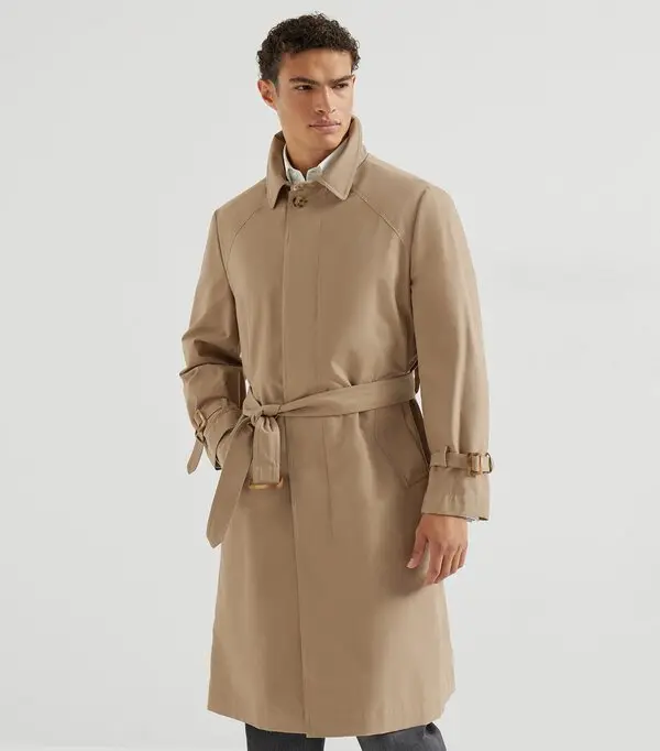 Brunello Cucinelli Water-resistant Techno Cotton Gabardine Trench Coat