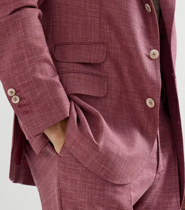 Brunello Cucinelli Wool-linen-silk 2-piece Suit - Red