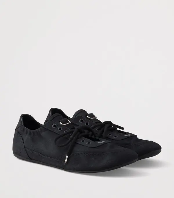 Prada Canvas Collapse Sneakers - Black