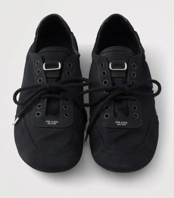 Prada Canvas Collapse Sneakers - Black