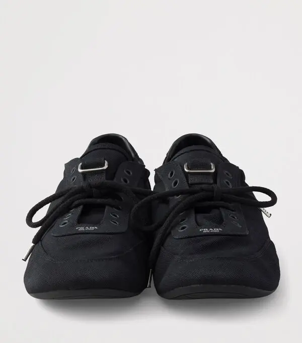 Prada Canvas Collapse Sneakers - Black