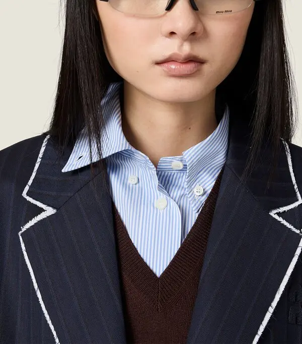 Miu Miu Wool Pinstripe Blazer