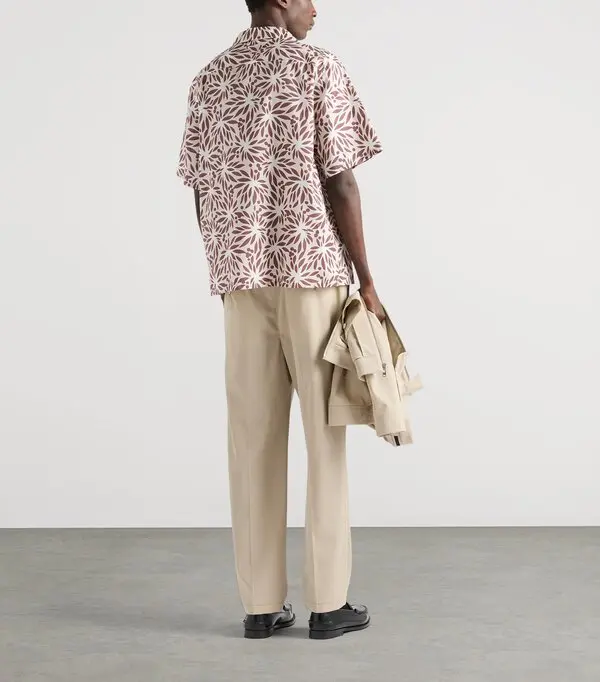 Prada Cotton-silk Short-sleeve Bowling Shirt - Neutral