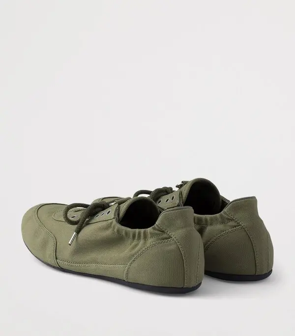 Prada Canvas Collapse Sneakers - Green
