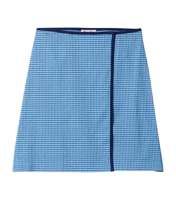 Miu Miu Jersey Wrap-around Mini Skirt - White