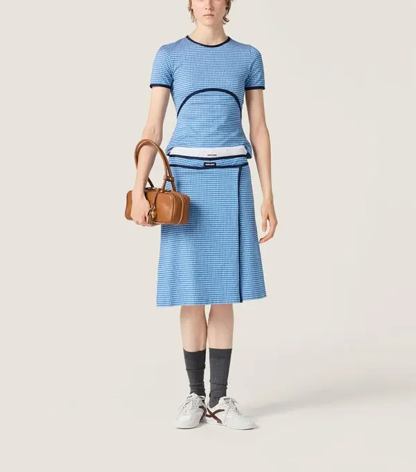 Miu Miu Jersey Wrap-around Mini Skirt