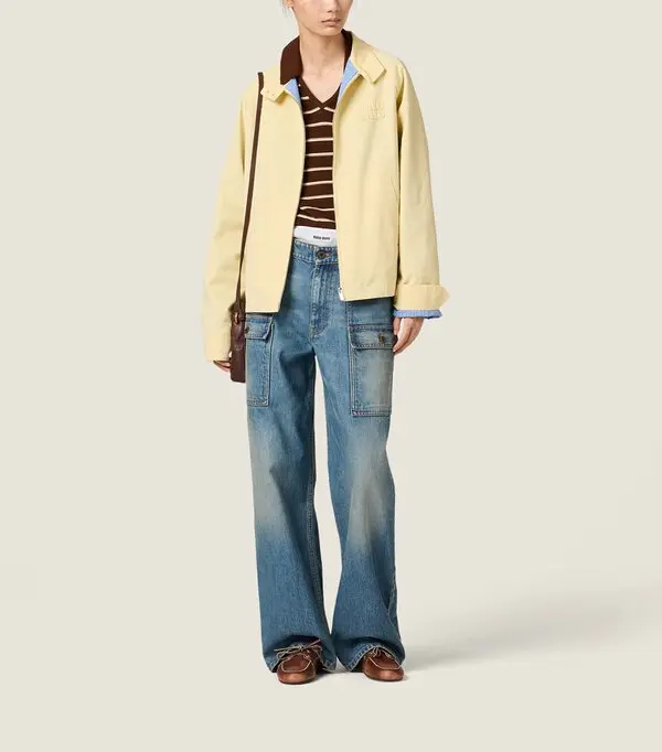 Miu Miu Cotton Poplin Shirt Jacket - Yellow
