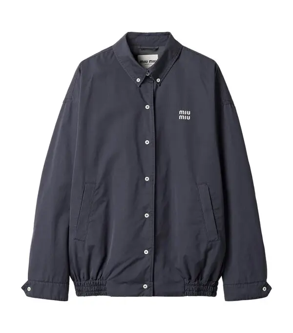Miu Miu Garment-washed Cotton Shirt Jacket