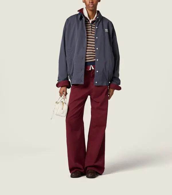 Miu Miu Garment-washed Cotton Shirt Jacket