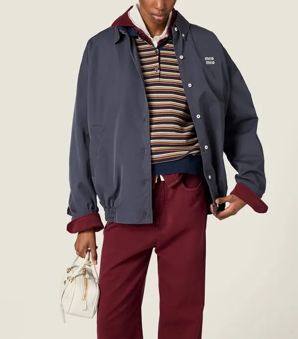 Miu Miu Garment-washed Cotton Shirt Jacket