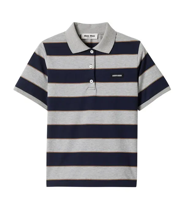 Miu Miu Cotton Striped Polo Shirt
