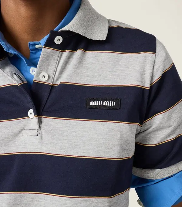 Miu Miu Cotton Striped Polo Shirt