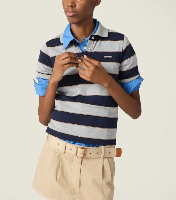 Miu Miu Cotton Striped Polo Shirt
