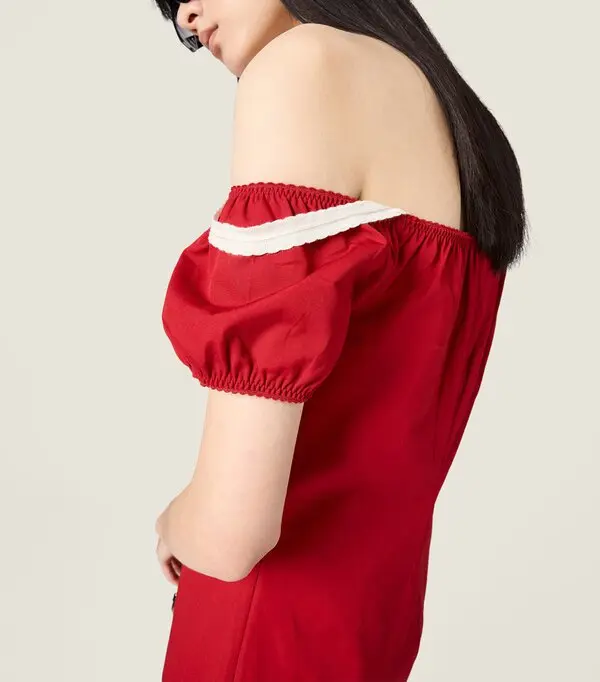 Miu Miu Cotton Logo Midi Dress