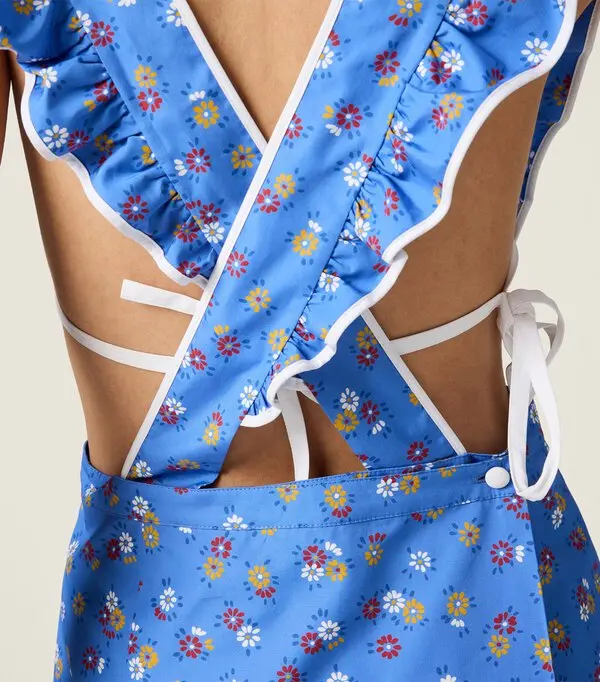 Miu Miu Cotton Floral Pinafore Midi Dress