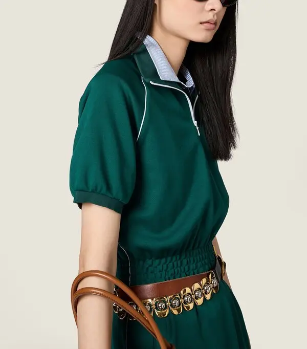 Miu Miu Technical Jersey Mini Dress