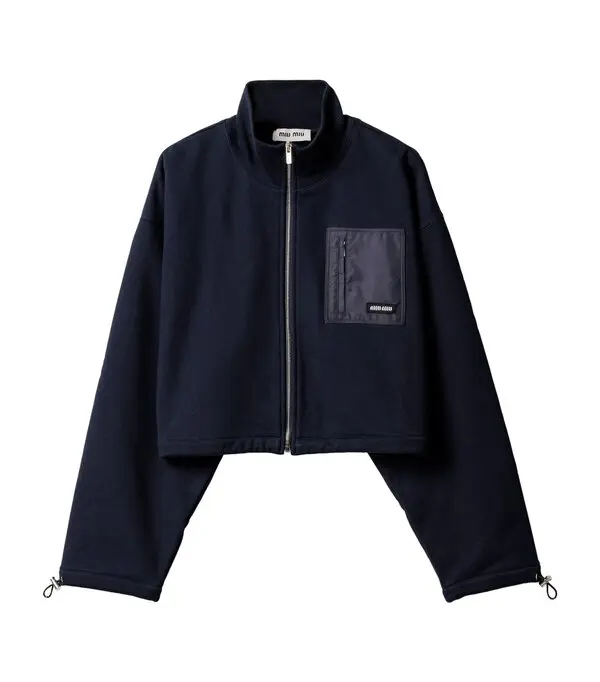Miu Miu Cotton Zip-up Sweatshirt