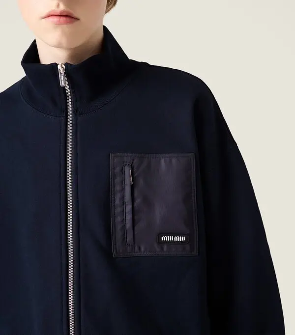 Miu Miu Cotton Zip-up Sweatshirt